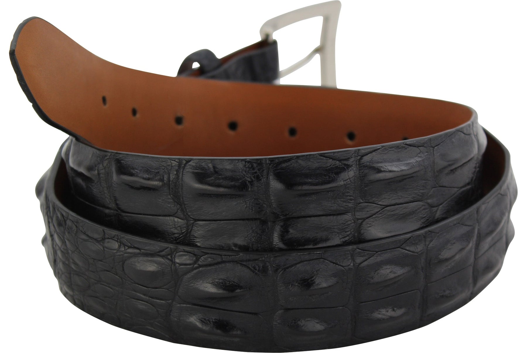Black Australian Saltwater Hornback Crocodile Designer Full Grain Leat ...