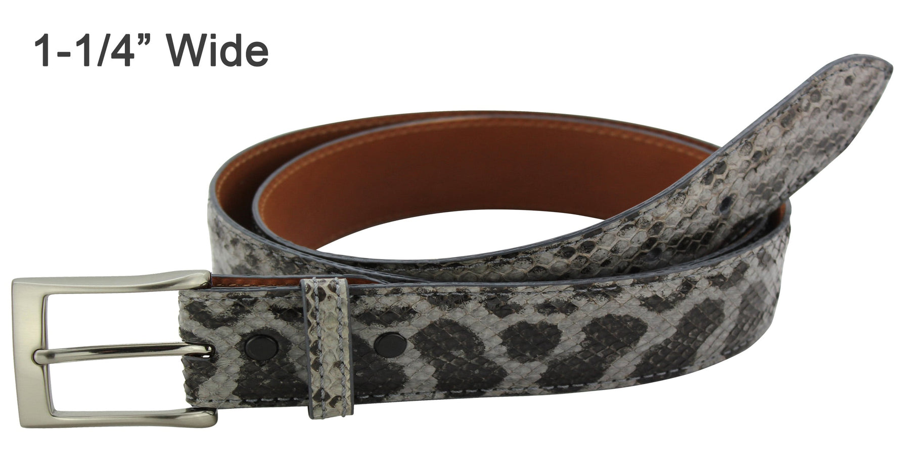 Men's Gray Anaconda Snake Skin Designer Full Grain Leather Belt – BullhideBelts.com