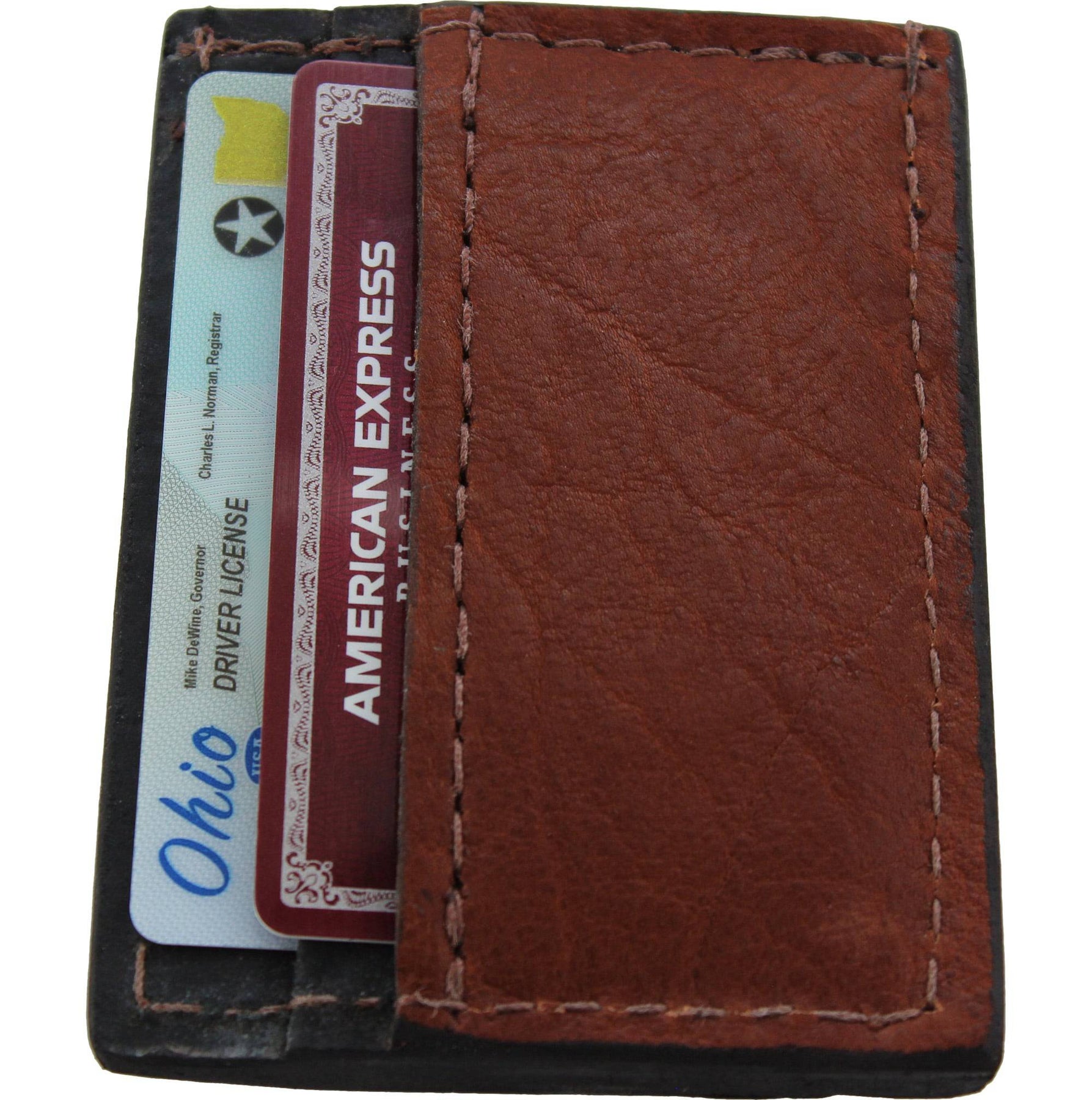 Brown American Bison Money Clip Wallet With Credit Card Slots ...