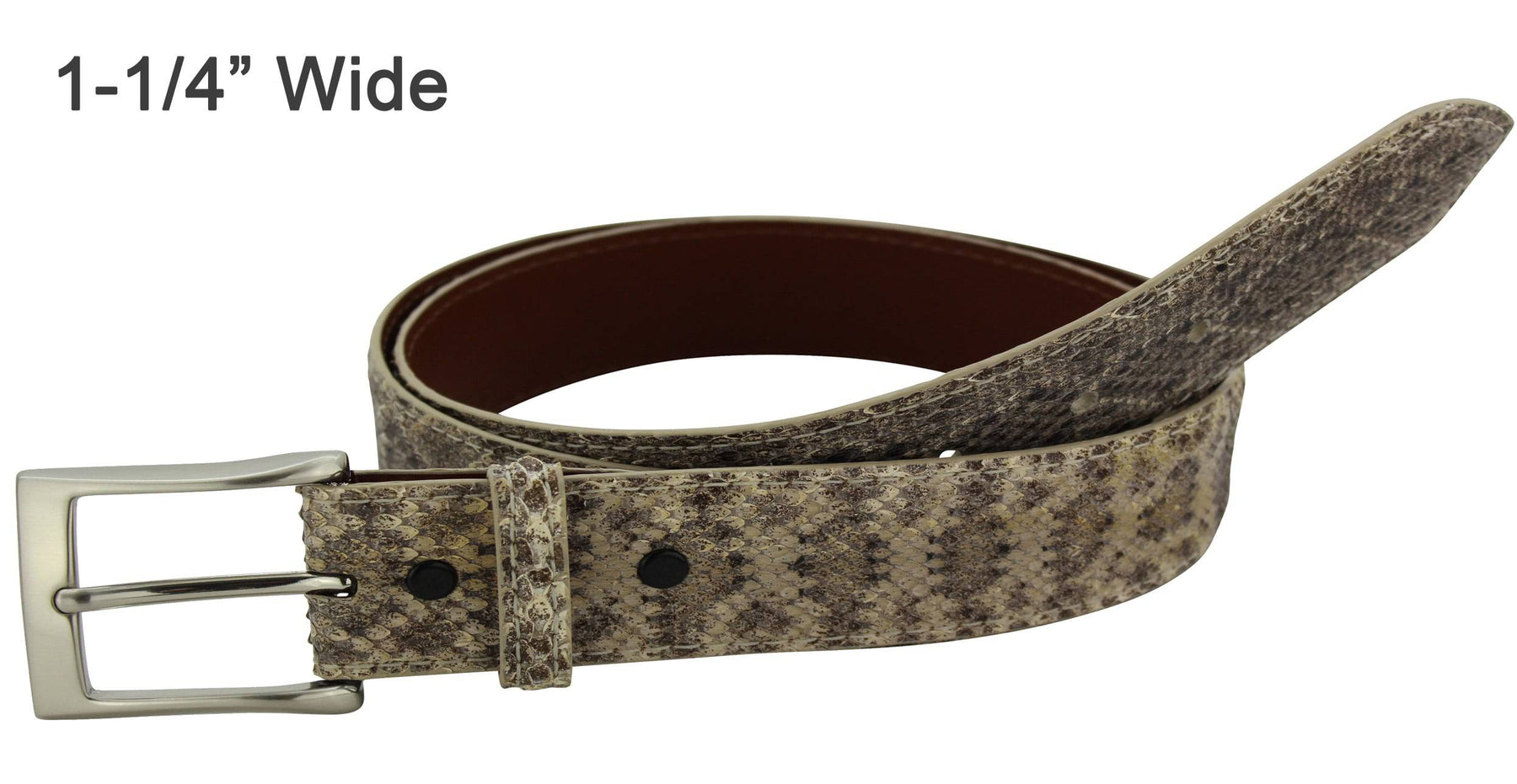 Men's Western Diamondback Rattlesnake Full Grain Leather Belt ...