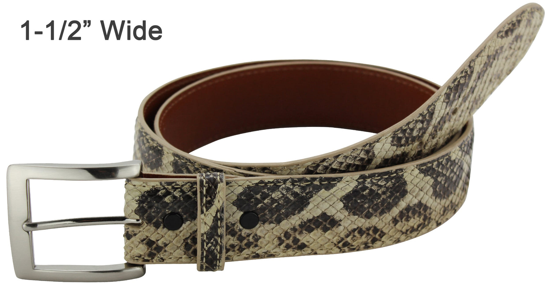Men's Natural Anaconda Snake Skin Designer Full Grain Leather Belt ...