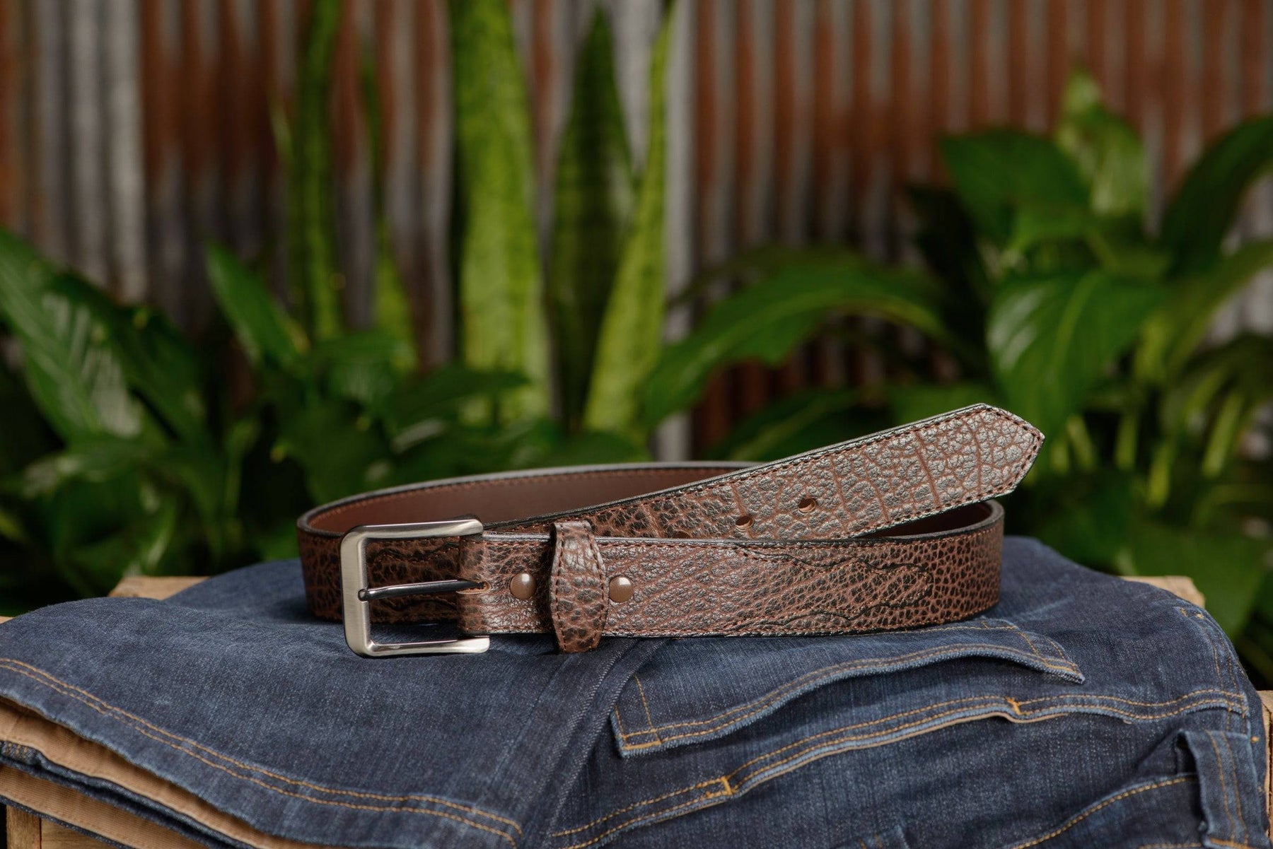 The Forester: Men's Brown Stitched American Bison With Scalloped Ends ...