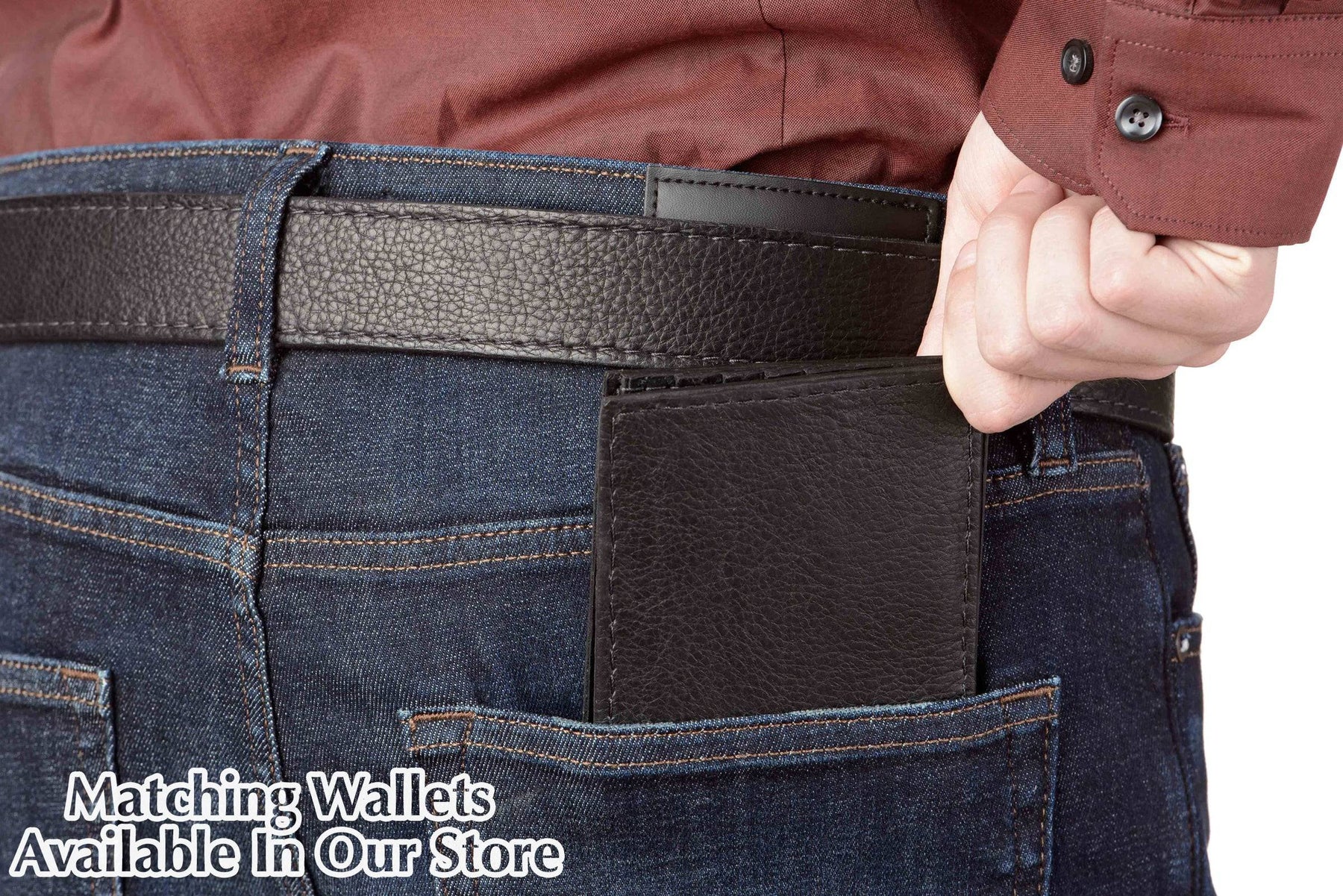 Black American Bison Money Belt With 25" Zipper 1.50" Wide ...