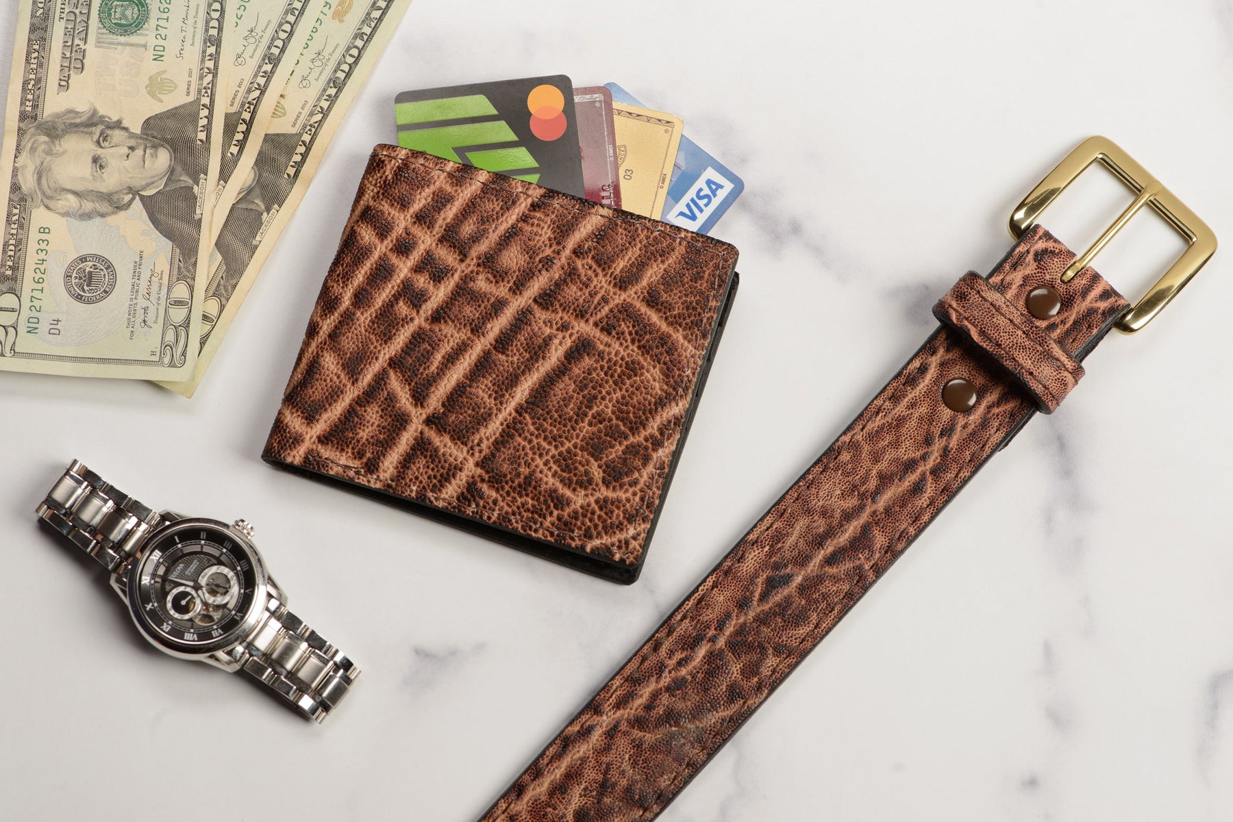 Rustic Brown Elephant Bifold Wallet – BullhideBelts.com