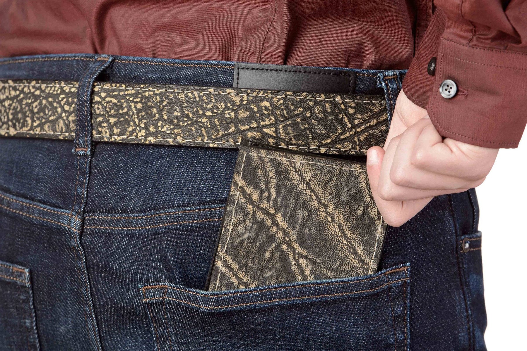 Tree Bark Elephant Bifold Wallet – BullhideBelts.com