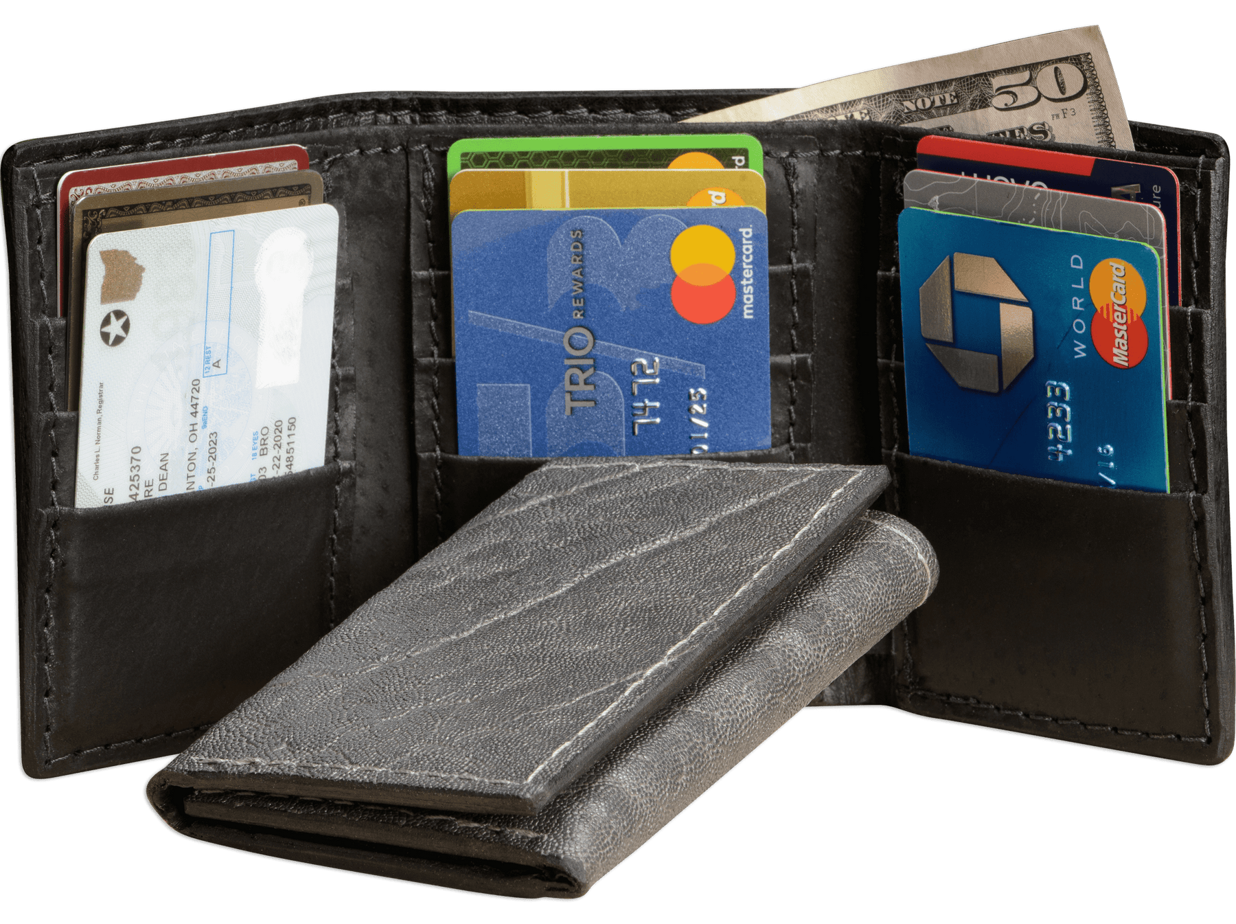 Charcoal Gray Elephant Trifold Wallet – BullhideBelts.com